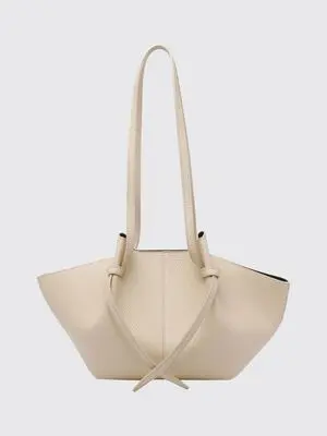 Yuzefi Mochi Grained Calfskin Flared Shoulder Bag White