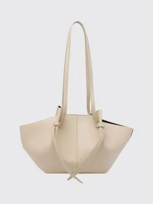 Yuzefi Mochi Grained Calfskin Flared Shoulder Bag - White