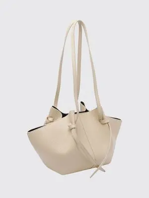 Yuzefi Mochi Grained Calfskin Flared Shoulder Bag - White