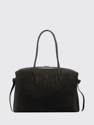 Yuzefi Brioche Large Suede Calfskin Shoulder Bag With Zip - Brown