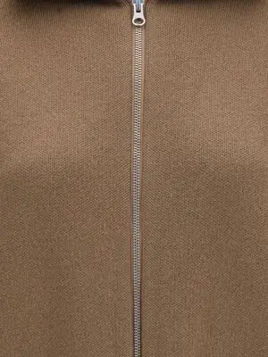 Extreme Cashmere Turtleneck Zip-up Cardigan In Pure Cashmere - Beige