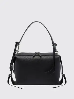 Yuzefi Bento Grained Calfskin Leather Shoulder Bag With Strap - Black