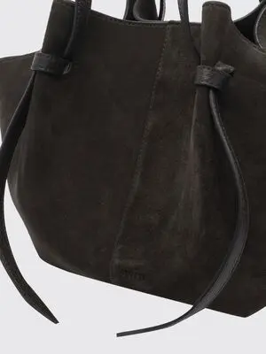 Yuzefi Mochi Flared Suede Calfskin Leather Shoulder Bag - Cocoa