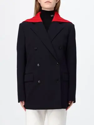 Loewe Wool Double-breasted Knee-length Coat With Sailor Collar