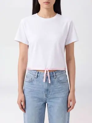 Repetto Stretch Cotton T-shirt With Bow Appliqué And Embroidery White