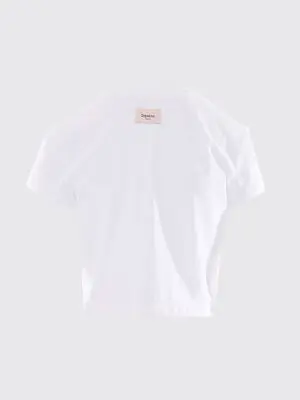 Repetto Stretch Cotton T-shirt With Bow Appliqué And Embroidery - White