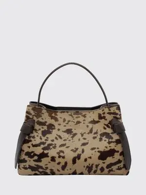 Yuzefi Gyoza Animal Print Pony Hair Mini Handbag With Shoulder Strap - Brown