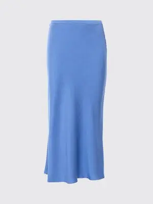 ANINE BING High-waisted Midi Skirt In Pure Silk With Elasticated Waist