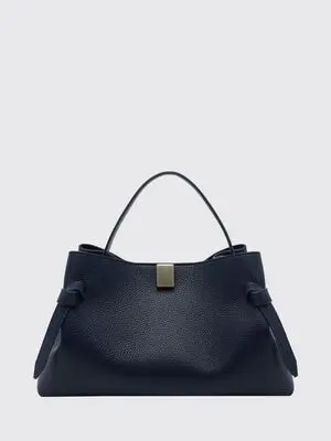 Yuzefi Gyoza Grained Calfskin Leather Handbag With Shoulder Strap - Blue