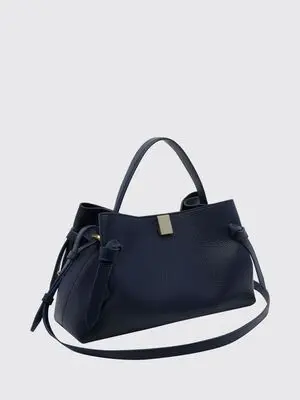 Yuzefi Gyoza Grained Calfskin Leather Handbag With Shoulder Strap - Blue