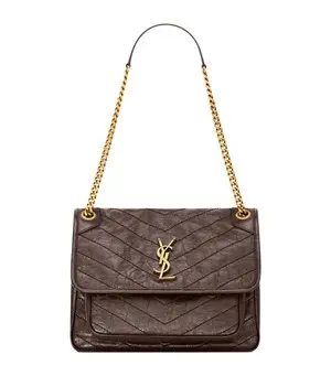 Saint Laurent Medium Leather Niki Shoulder Bag - Beige