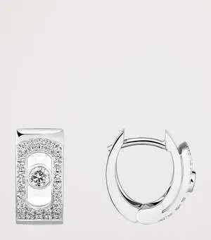 Messika Move Noa White Gold And Diamond Hoop Earrings