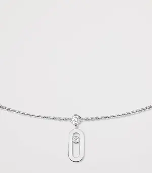 Messika Move Uno White Gold And Diamond Tassel Necklace