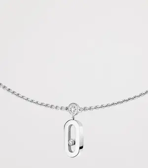 Messika Move Uno White Gold And Diamond Tassel Necklace