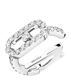 Messika Move Uno White Gold And Diamond Single Clip Earring - Silver