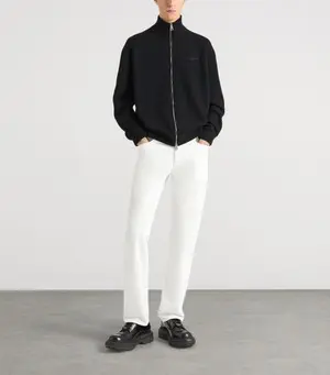 Givenchy Wool-cashmere Couture Seam Zip-up Cardigan