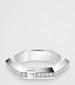Messika Moderniste White Gold And Diamond Small Pavé Ring