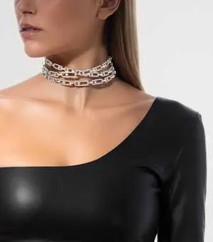 Messika Move Link White Gold And Diamond Multi-row Choker Necklace