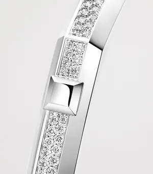 Messika Moderniste Medium White Gold And Diamond Pavé Bangle