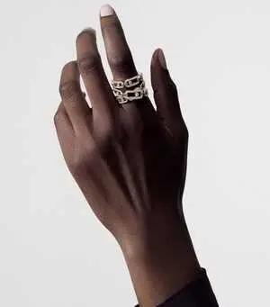 Messika Move Link White Gold And Diamond Multi-row Ring