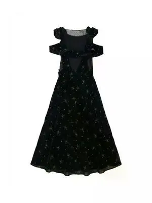 Valentino Garavani Star-print Cold-shoulder Dress