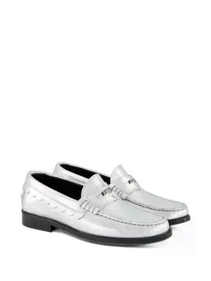 TORAL SHOES Metallic Scalloped-trim Loafers