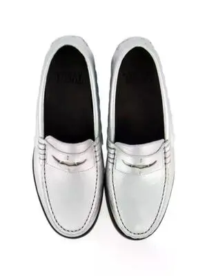 TORAL SHOES Metallic Scalloped-trim Loafers