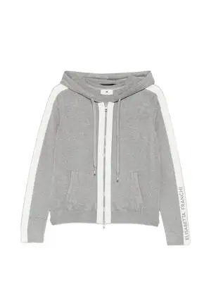 Elisabetta Franchi Logo-print Side-stripe Hoodie - Grey