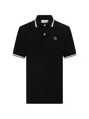 Philipp Plein Logo-plaque Tipped Polo Shirt - Black