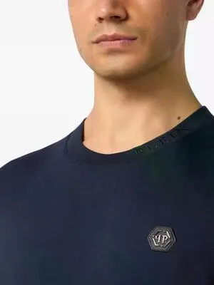 Philipp Plein Logo-plaque Embroidered-neck T-shirt