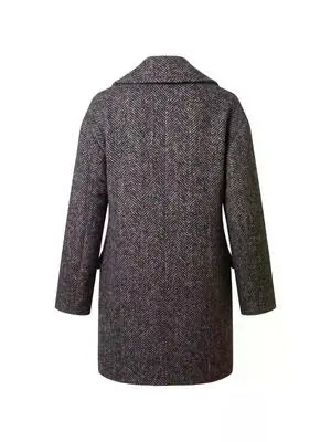 Tagliatore Astrid Herringbone-pattern Wool Coat - Grey