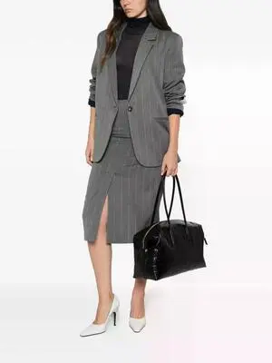 VICOLO Pinstripe-pattern Single-breasted Blazer - Grey