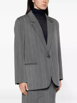 VICOLO Pinstripe-pattern Single-breasted Blazer