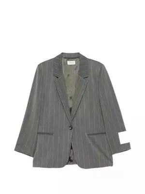VICOLO Pinstripe-pattern Single-breasted Blazer - Grey
