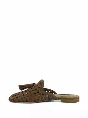 CORINA Woven Tassel-detail Mules