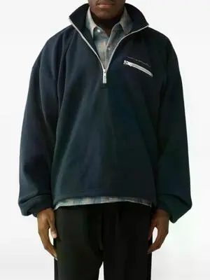 NEW AMSTERDAM SURF ASSOCIATION Half-zip Oversized Sweatshirt - Blue