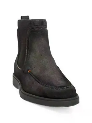 Santoni Leather Chelsea Boots - Grey