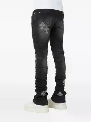 GUAPI Rhinestone-embellished Stacked Jeans