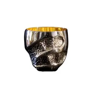 ANATOLIACRAFT Handcrafted Chased Copper Mug Tumbler One Of A Kind Collection - Brown