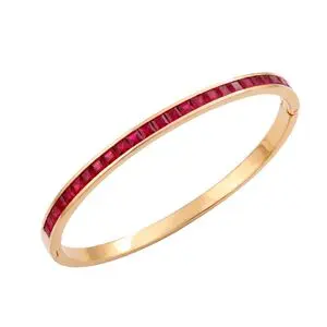 SOPHELIA Gold Plated Ruby July Birthstone Tennis Bangle - Red