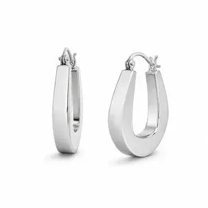 GOLD & HONEY Geometric Teardrop Hoop Earrings - Silver