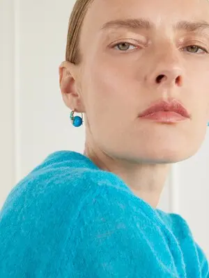 SYDNEY EVAN 14-karat Gold, Diamond, Emerald And Turquoise Earrings