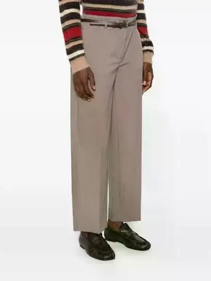 SOLOTRE Belted Pressed-crease Trousers