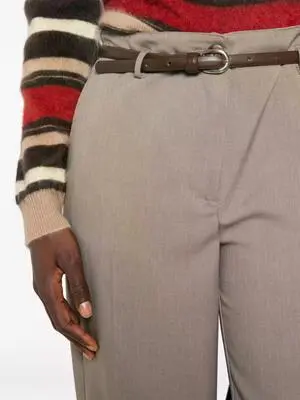 SOLOTRE Belted Pressed-crease Trousers