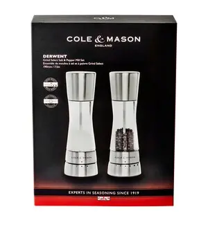 COLE & MASON Stainless Steel Derwent Salt And Pepper Mills Set