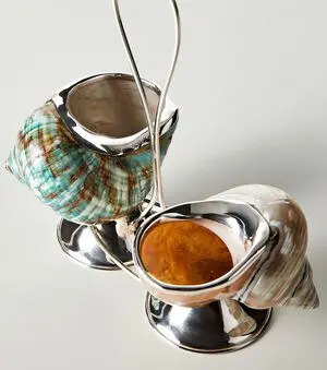 TAVARES 1922 Shell Sterling Silver Salt And Pepper Cellars