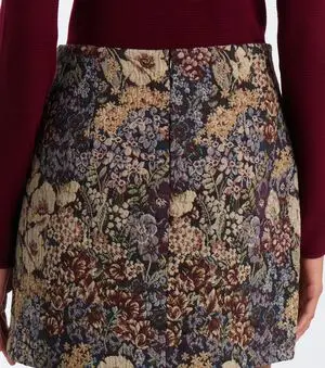 Veronica Beard Ohemia Floral Jacquard Miniskirt