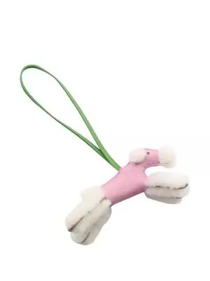 Hermès 2025 Paddy Shearling Bag Charm - Pink