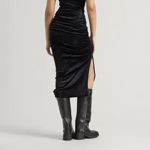 Rick Owens Lilies Knee Edfu Velvet Skirt