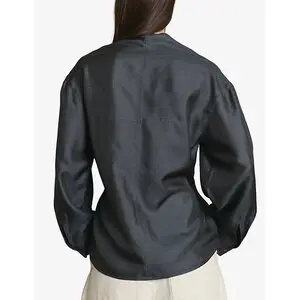 Soeur Jenny Cowl-neck Long-sleeve Silk Blouse
